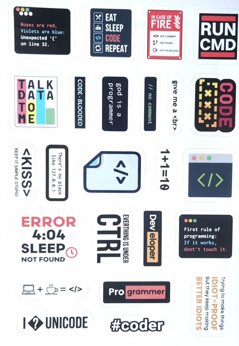 Arkusz Naklejek Dla programistów i ludzi z IT!