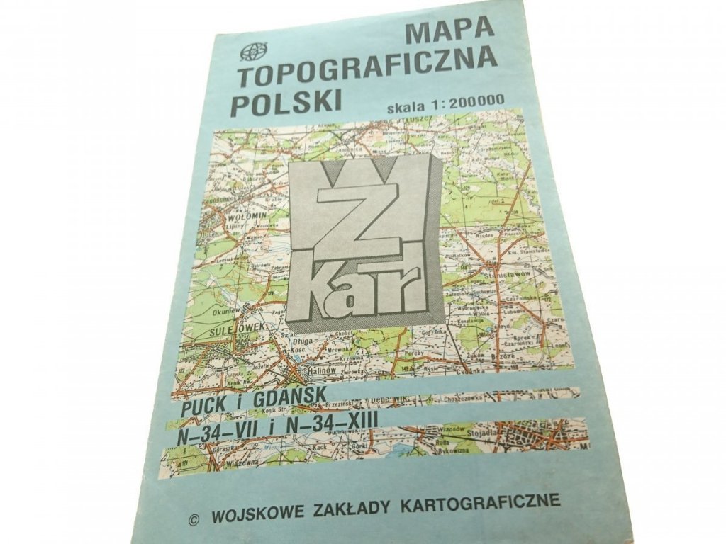 MAPA TOPOGRAFICZNA POLSKI. PUCK I GDAŃSK 1991 - Oferty archiwalne