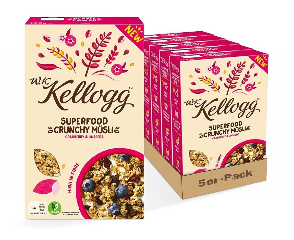 Kellogg's Musli bez Cukru Żurawina siemię lniane 400g - Musli, płatki ... Kellogg's Musli bez Cukru Żurawina siemię lniane 400g - Musli, płatki ...