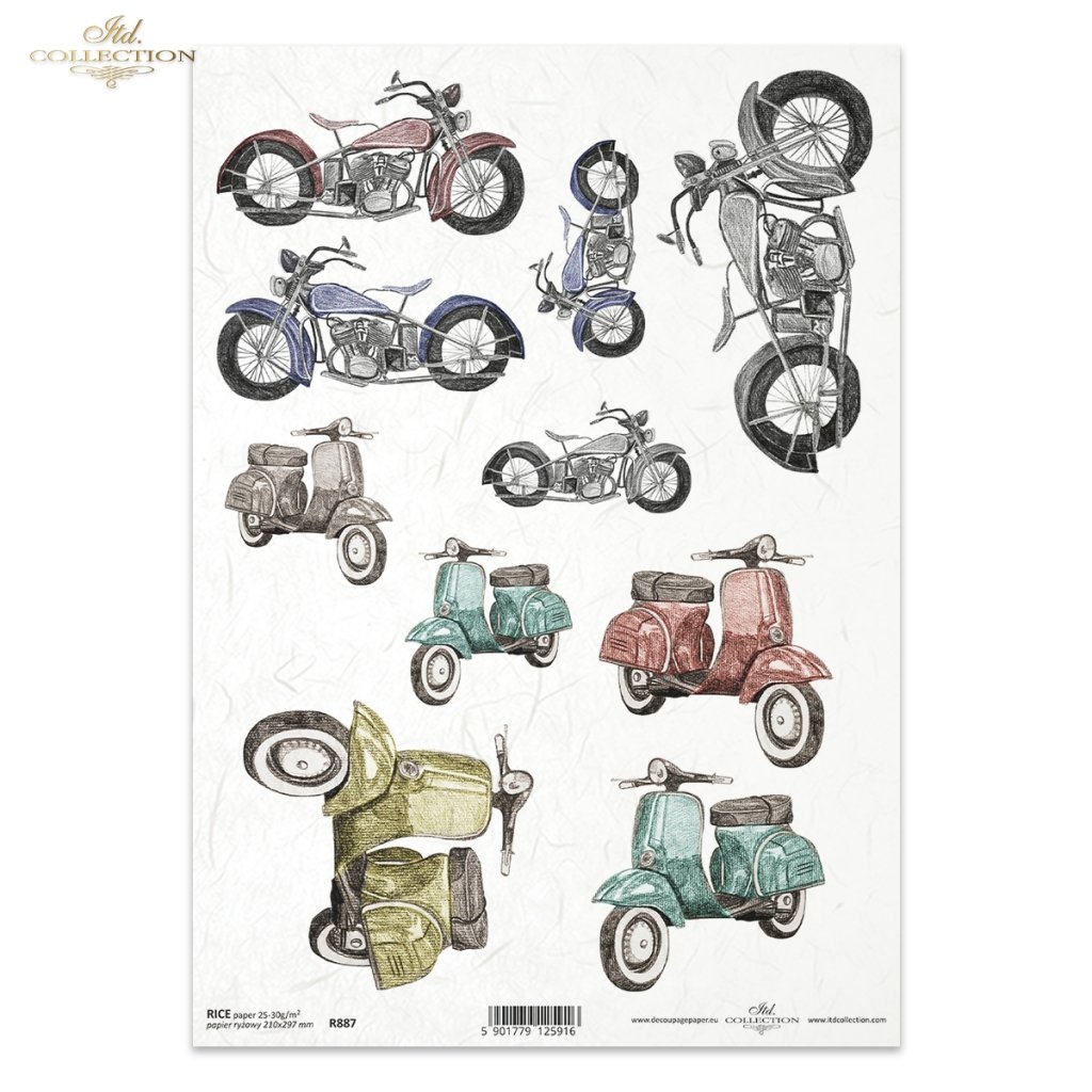 Rice paper R887 - decoupage paper * scooters