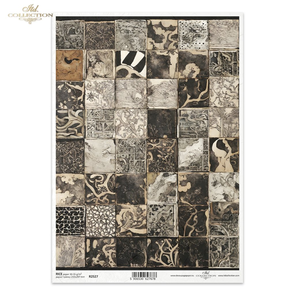 Rice paper R2527 * geometric black and white patterns