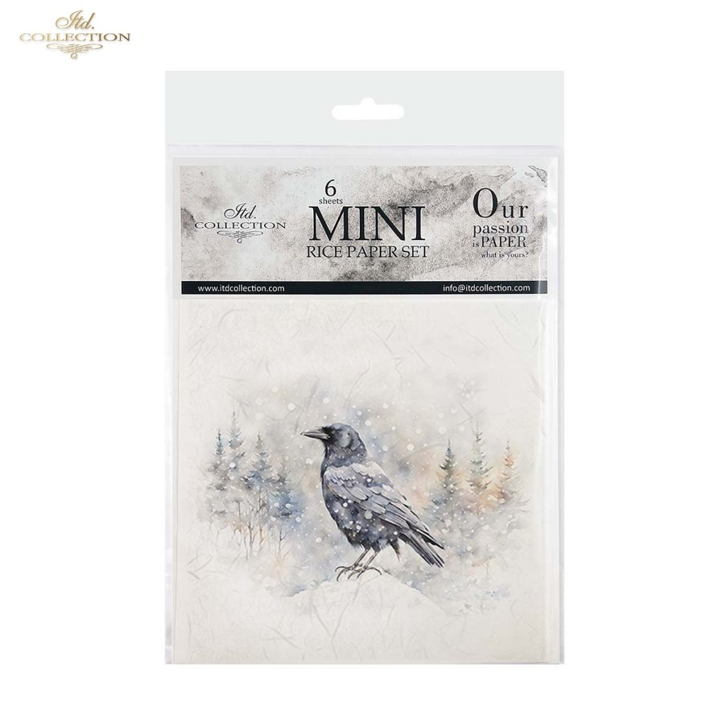 Rice paper set RSM149 * winter birds, ravens, crows
