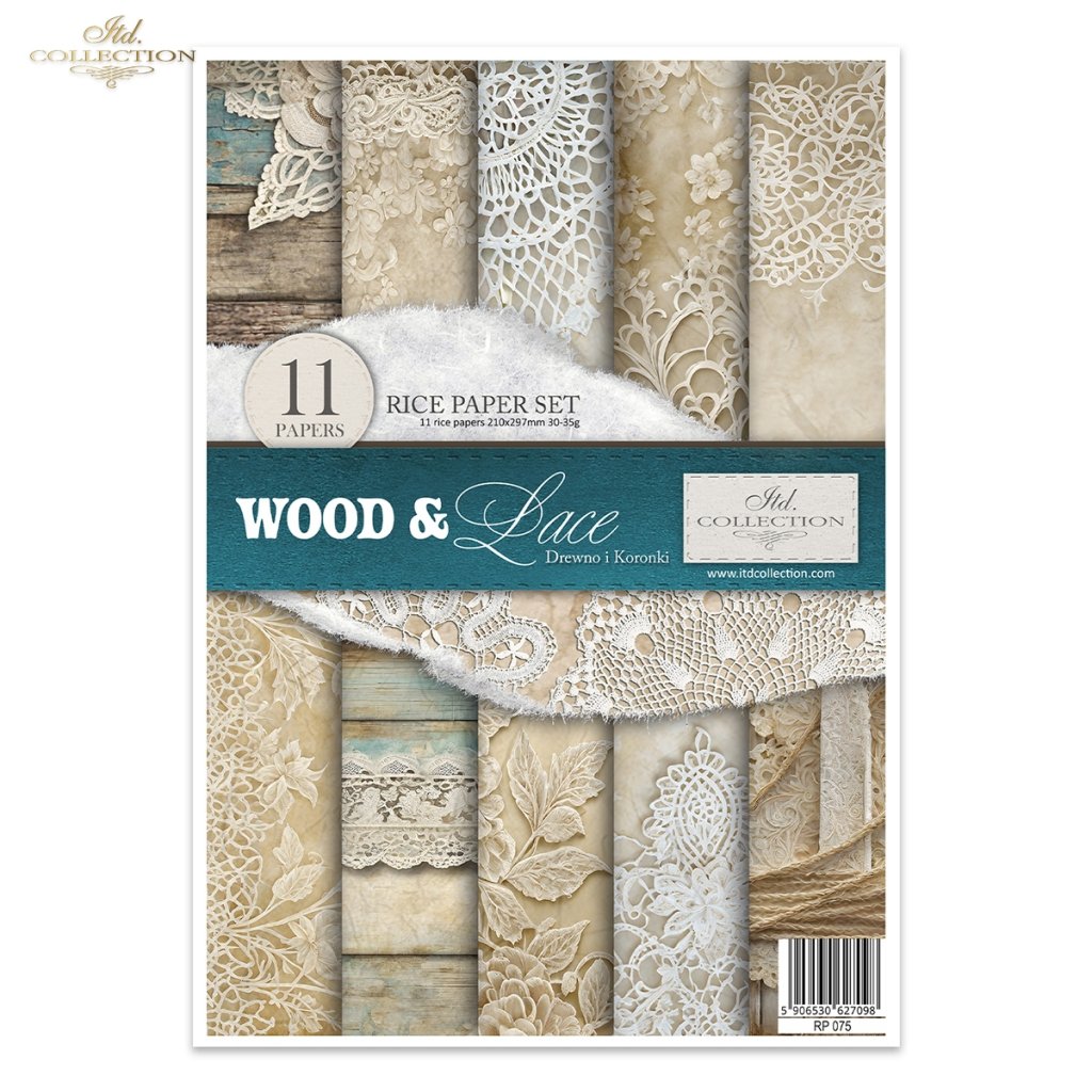 rice paper creative set RP075 - Wood & Lace * wood, lace, boards ...