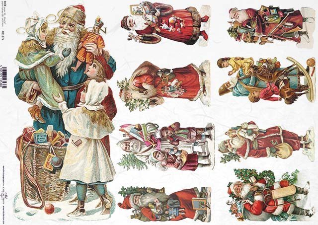 Rice paper A3 R157L - Vintage, Santa Claus, Christmas