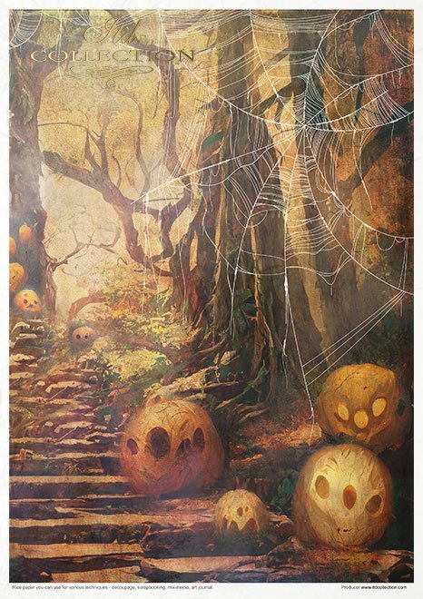 rice paper creative set RP046 - Halloween - mysterious, dark forest ...