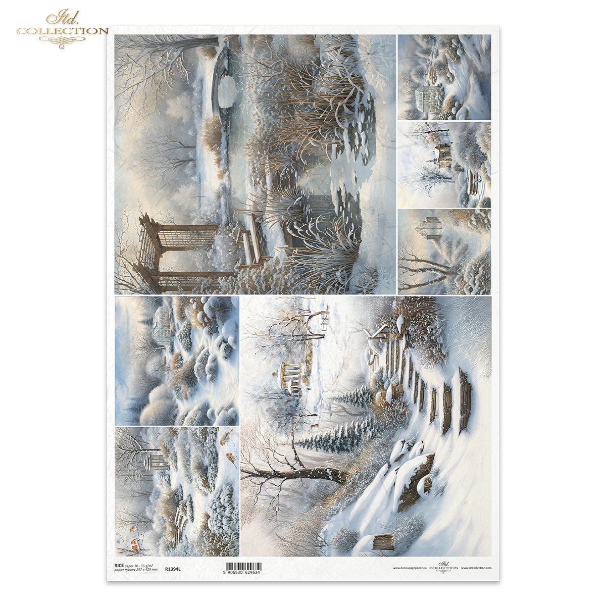 Rice paper A3 R1394L - Botanical Garden in Winter * Botanical garden in ...