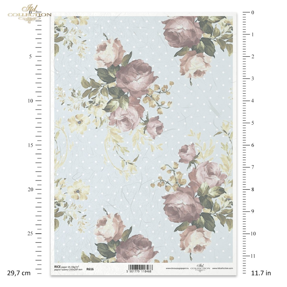 Papier ryżowy decoupage R616 - Papier decoupage w stylu Schabby Chic